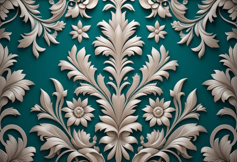 Wallpaper Design with Floral for Photo Mural Background Stock ...