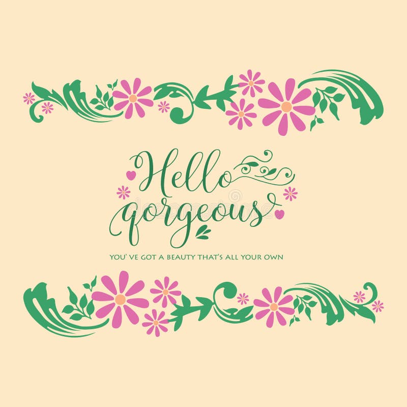 Wallpaper Design for Hello Gorgeous Card, with Pattern of Leaf and Pink ...