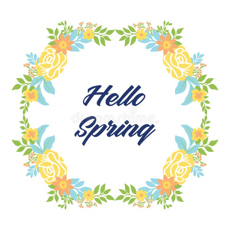 Wallpaper Design for Hello Spring Greeting Card, with Modern Style of ...