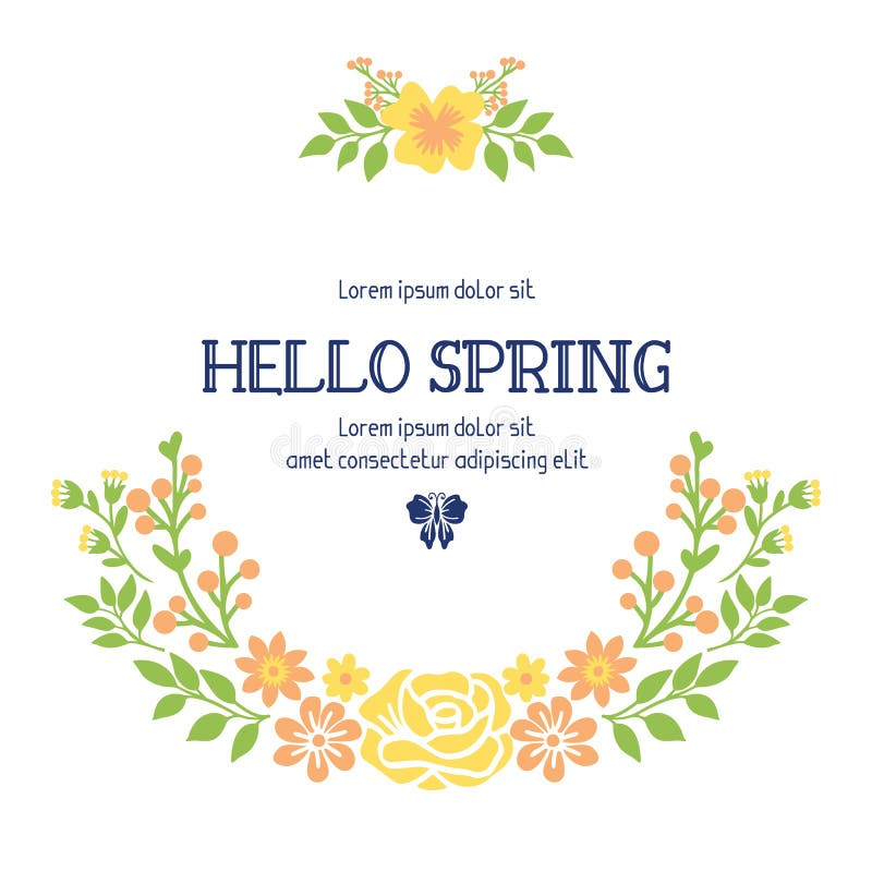Wallpaper Design for Hello Spring Greeting Card, with Modern Style of ...