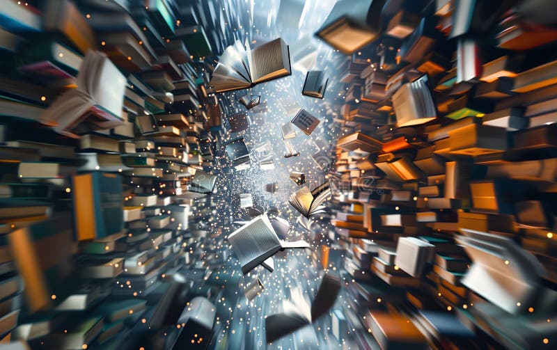 Wallpaper of Digital Book, Abstract Technology Concept, Realistic ...