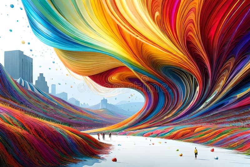 Wallpaper with Dramatic Colorful Patterns, Line Art Perfect for ...