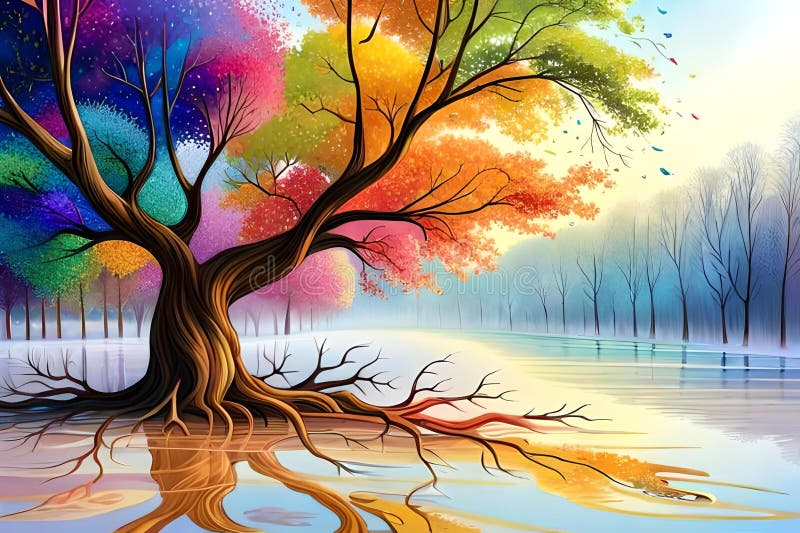 Wallpaper with Dramatic Colorful Patterns, Line Art Perfect for ...