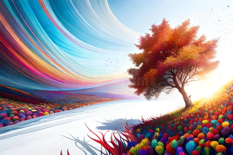 Wallpaper with Dramatic Colorful Patterns, Line Art Perfect for ...