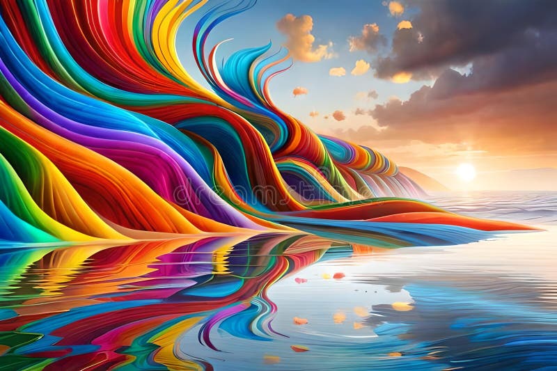 Wallpaper with Dramatic Colorful Patterns, Line Art Perfect for ...