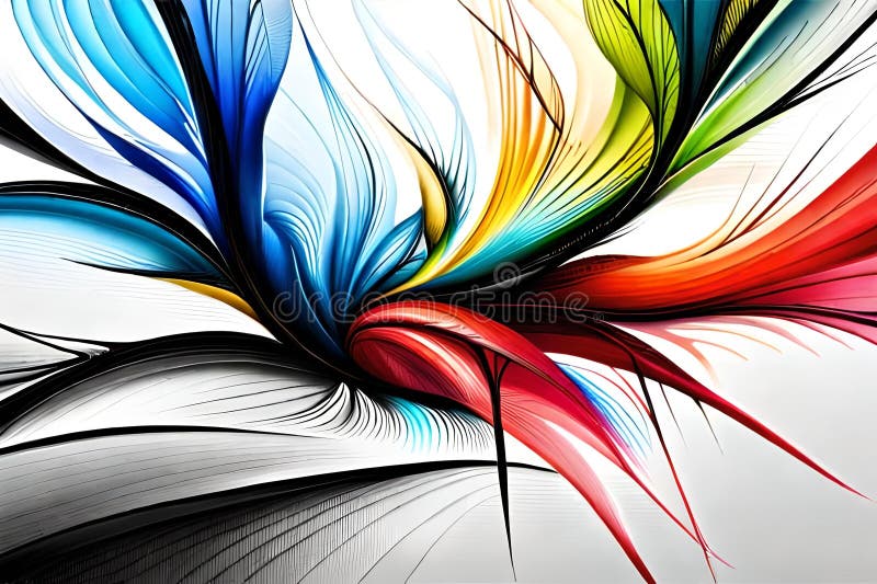 Wallpaper with Dramatic Colorful Patterns, Line Art Perfect for ...