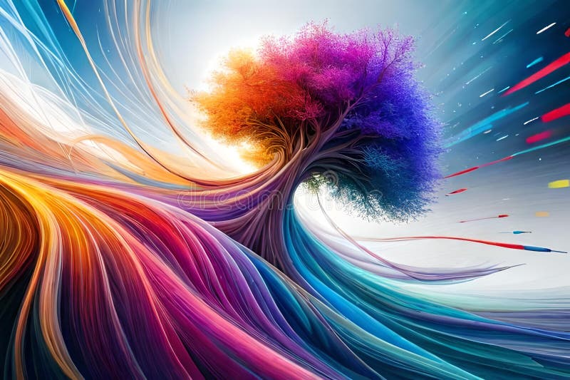 Wallpaper with Dramatic Colorful Patterns, Line Art Perfect for ...