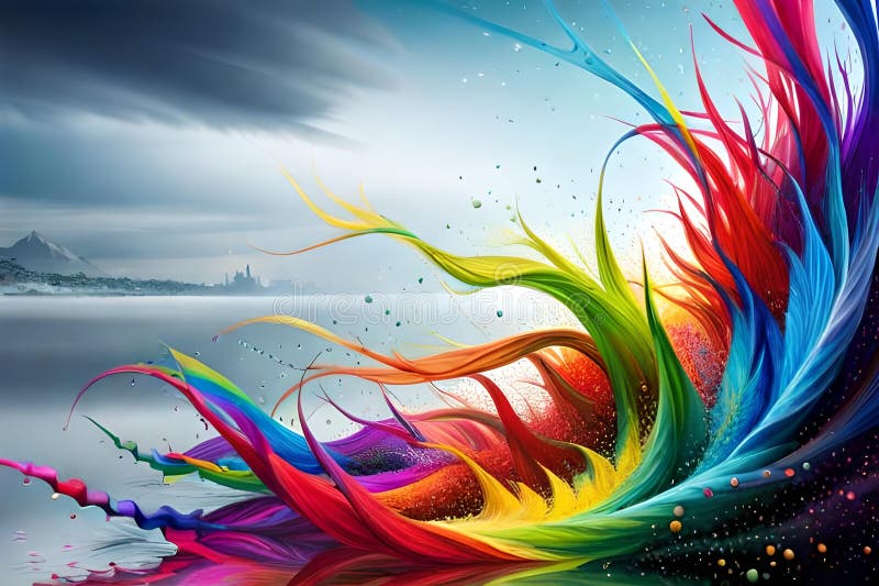 Wallpaper with Dramatic Colorful Patterns, Line Art Perfect for ...