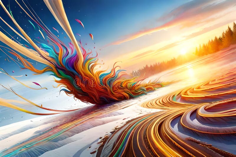 Wallpaper with Dramatic Colorful Patterns, Line Art Perfect for ...