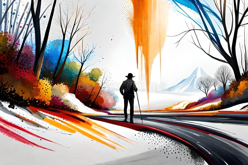 Wallpaper with Dramatic Colorful Patterns, Line Art Perfect for ...