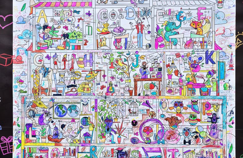 Wallpaper, Drawing Paper for Children Editorial Stock Photo ...