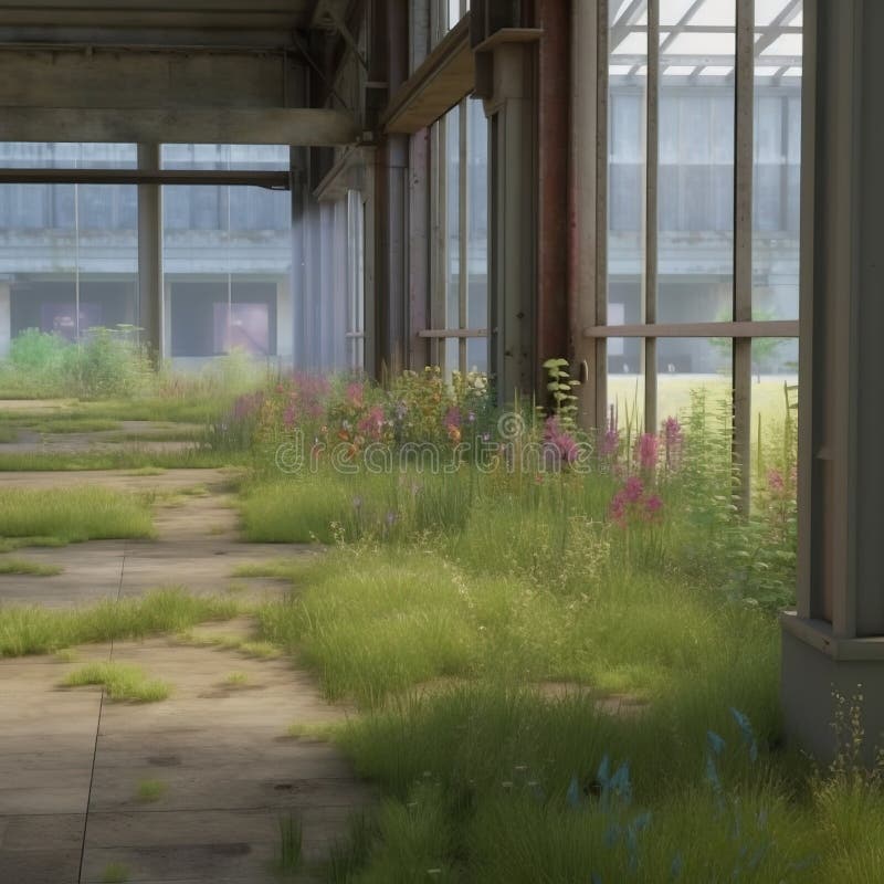 Open Space Interior of a Building Stock Illustration - Illustration of ...