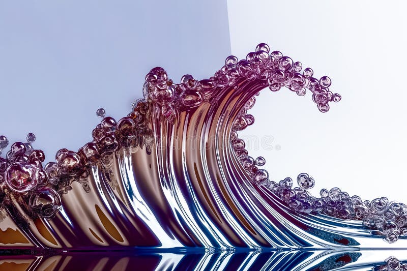 This Wallpaper Features a Stunning Wave Formation Filled with Bubbles ...