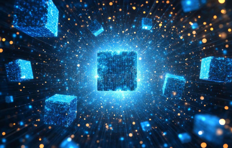 A Wallpaper Featuring an Abstract, Futuristic Cube Design that Evokes ...