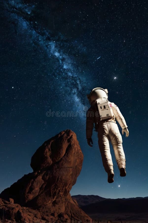 A Wallpaper Featuring an Astronaut Observing a Stunning Meteor Shower ...