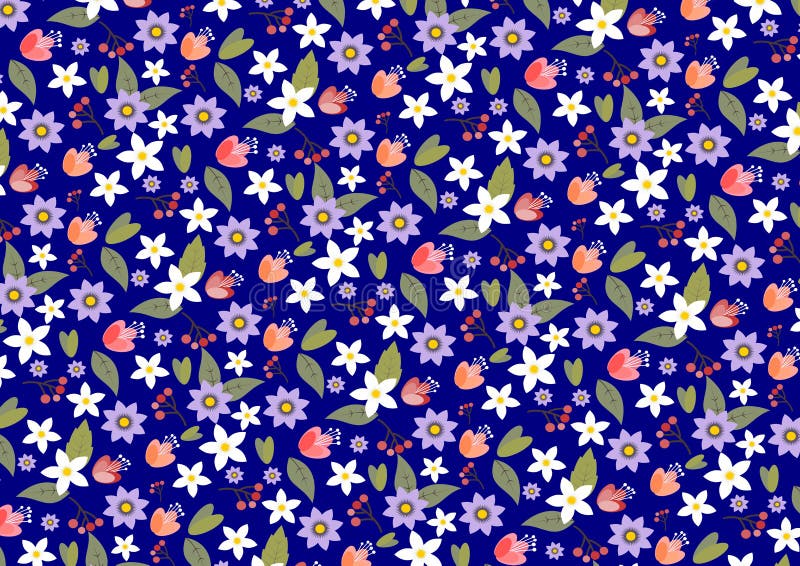 Wallpaper with Floral Pattern with Stylized Elements Stock Photo ...