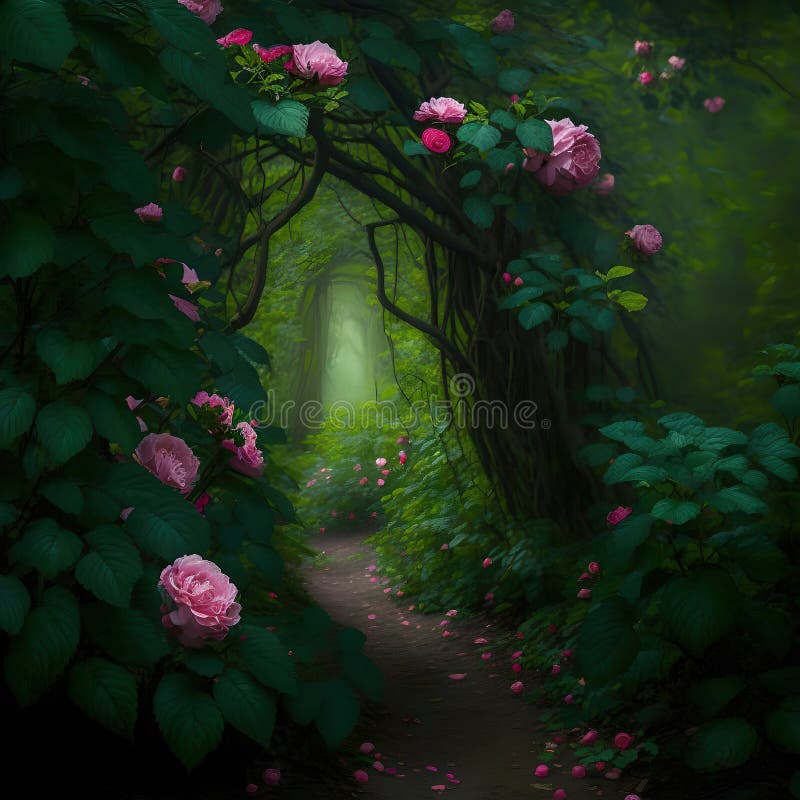 Wallpaper for the Flowers Forest and Roses with Branches and Birds in ...