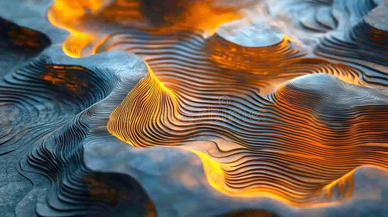 Wallpaper with Gold Metal Stripe Background, Chrome Abstract Striped ...