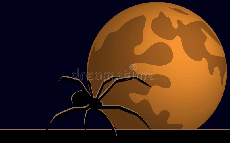 Wallpaper Halloween Moon Spider Stock Vector - Illustration of ...