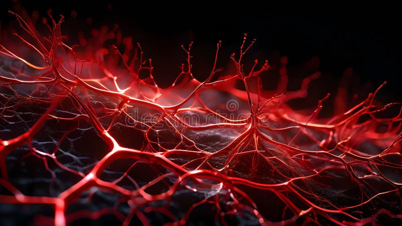 Abstract Microscopic View on Nerve Cells Intermingled with Cancer Cell ...