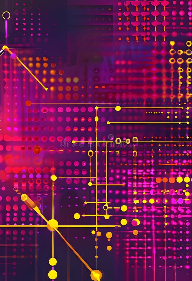 Illustration of Artificial Intelligence, Lines, Dots and Pattern in ...