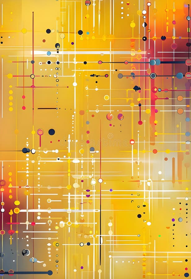 Illustration of Artificial Intelligence, Lines, Dots and Pattern in ...