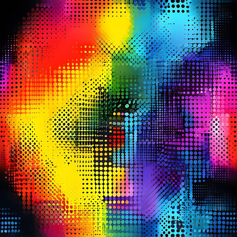 Striking Multicolored Dot Matrix that Creates an Abstract Background ...