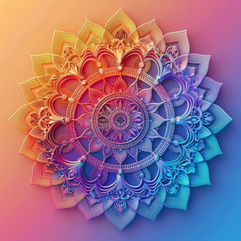 Wallpaper of Indian Mandala in Colour Gradient Stock Illustration ...