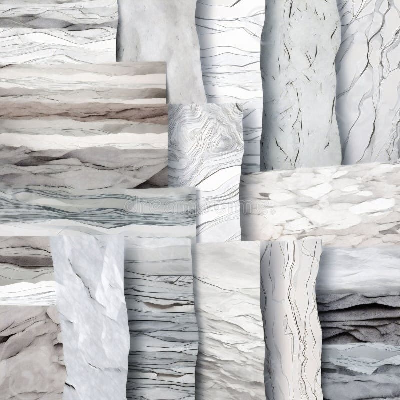 Wallpaper with Layers of Different Gray Textures, Various Sheets, with ...