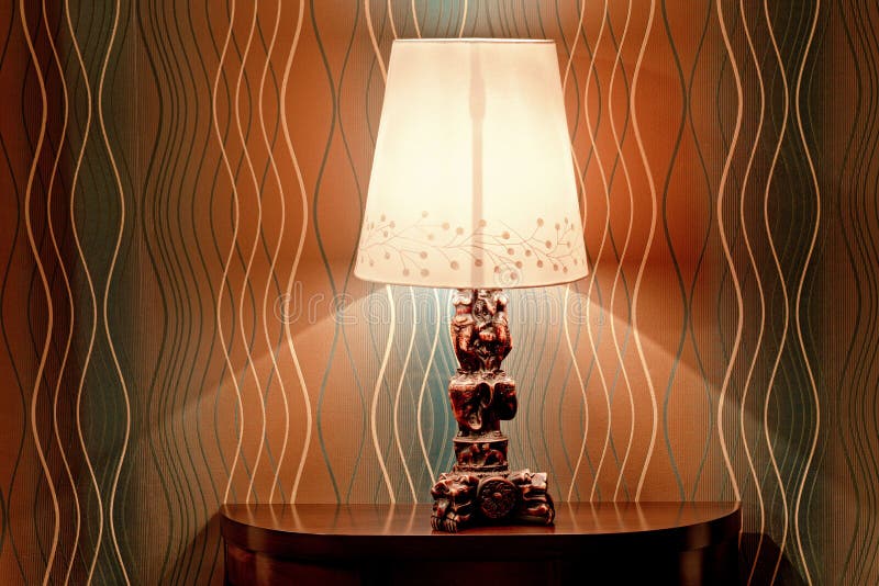 Wallpaper with a Night Light Stock Image - Image of curly, parchment ...