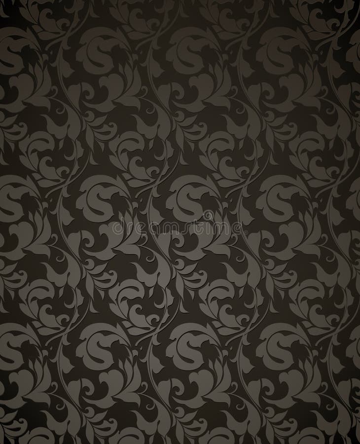 Seamless Black Wallpaper Background Stock Vector - Illustration of ...
