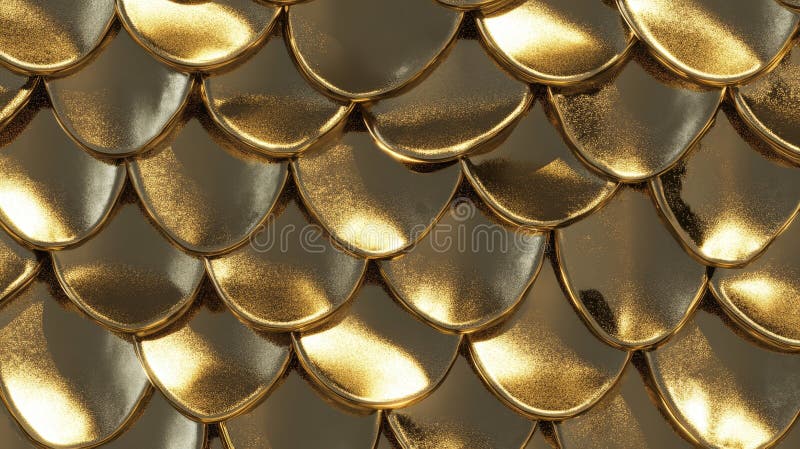 Wallpaper with Polished Stones, Gold Blocks and Fish Scales. 3D ...