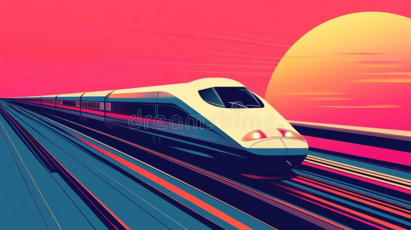 Wallpaper Poster with an Abstract Depiction of a Hyper Bullet Train ...