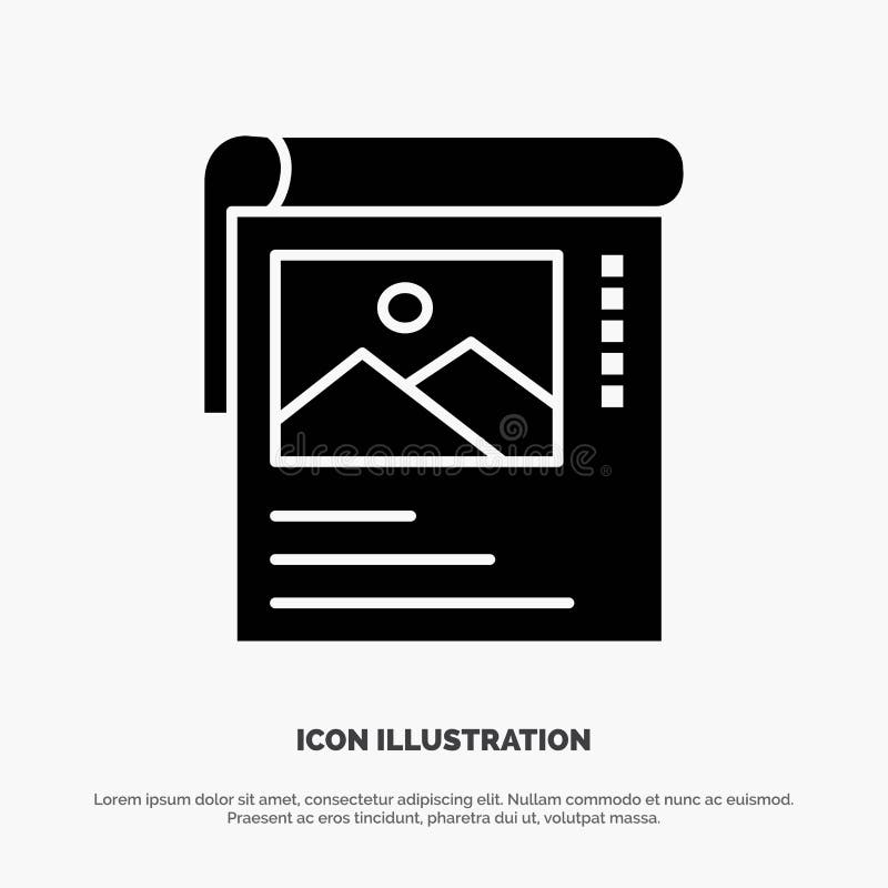 Wallpaper, Poster, Brochure Solid Black Glyph Icon Stock Vector ...