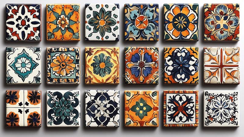 Printed Design Pattern, Ceramic Tile Background Illustration, Wallpaper ...