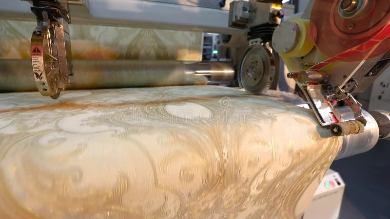 Wallpaper Production, Modern Conveyor for Wallpaper Production Stock ...