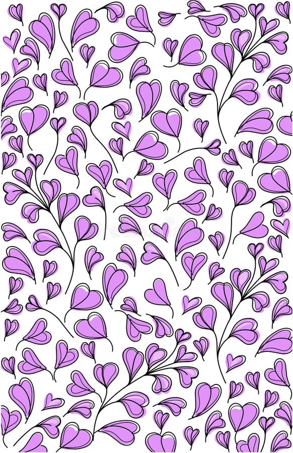 Wallpaper Purple Loves Line Art Pattern Wrapping Paper Stock Vector ...