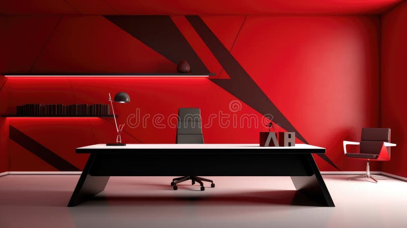 Wallpaper Red Office Background Stock Illustration - Illustration of ...