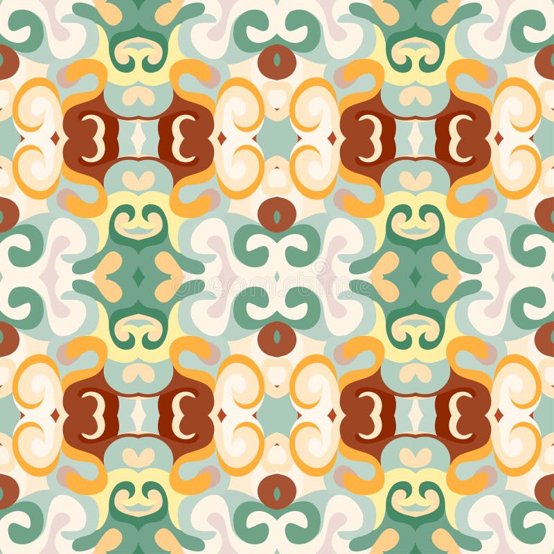 Wallpaper Seamless Color Retro Pattern Stock Vector - Illustration of ...