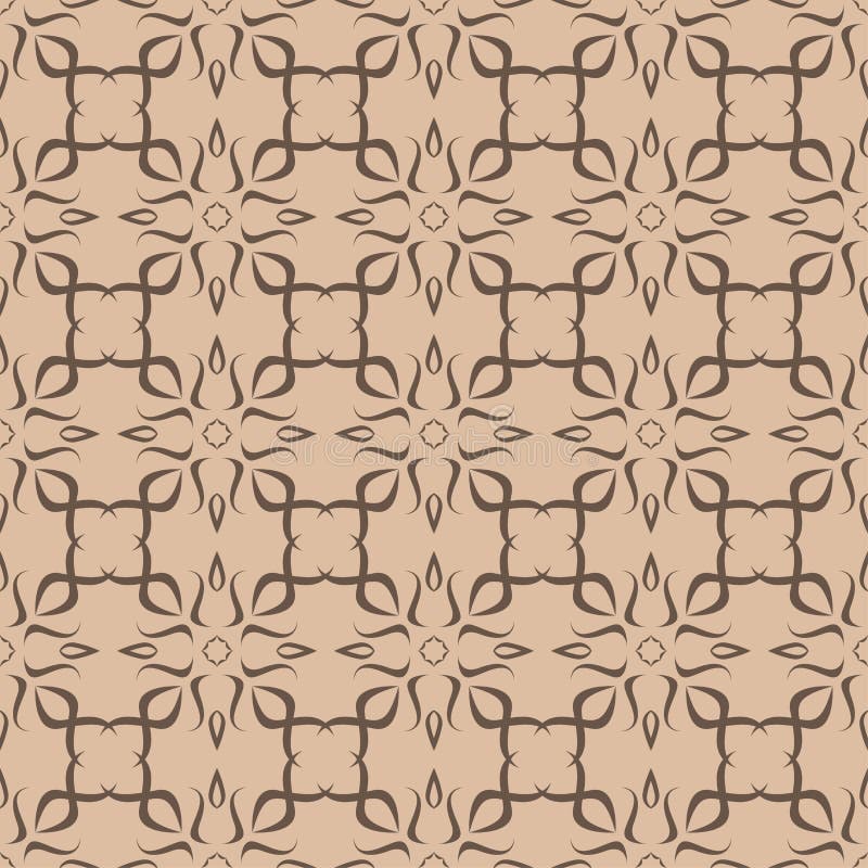 Seamless Beige Pattern with White Wallpaper Ornaments Stock Vector ...