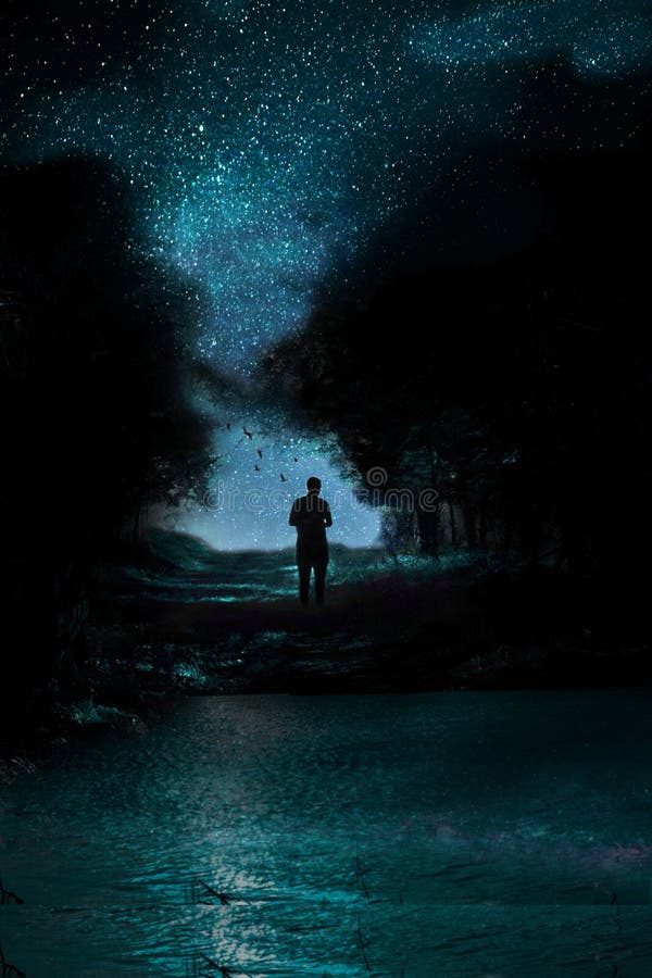 Wallpaper Shadow Galaxy Stars Birds Stock Image - Image of stars ...