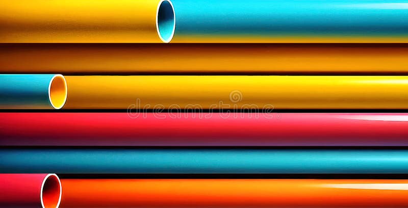 A Wallpaper with a Simple Design Made of Pipes in Various Colors. Stock ...