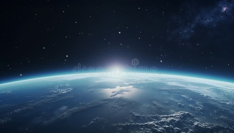 Wallpaper of Space with Planet Earth, Light and Galaxy Stock ...