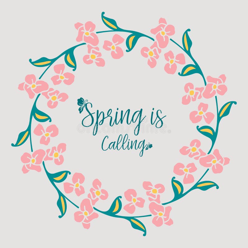Wallpaper for Spring Calling Greeting Card, with Modern Leaf and Floral ...