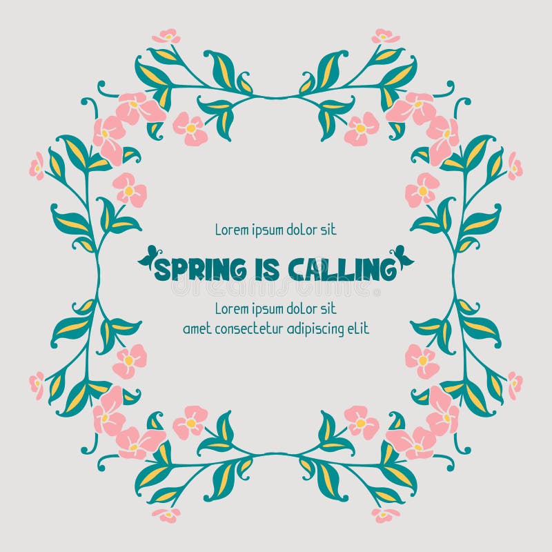 Wallpaper for Spring Calling Greeting Card, with Modern Leaf and Floral ...