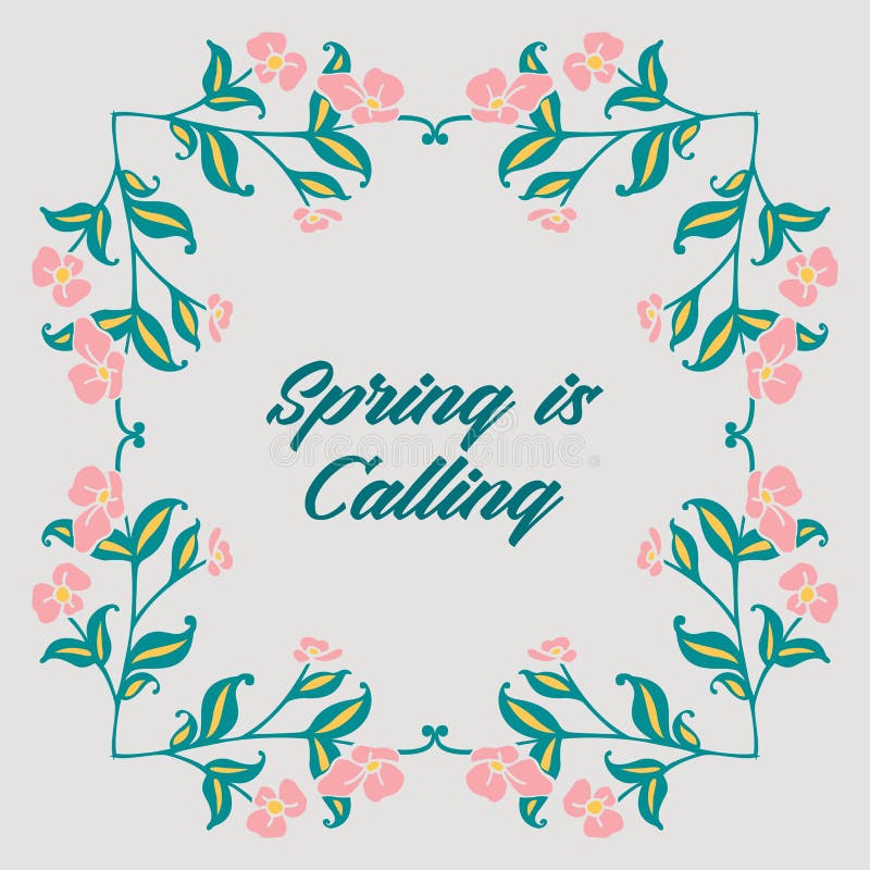 Wallpaper for Spring Calling Greeting Card, with Modern Leaf and Floral ...
