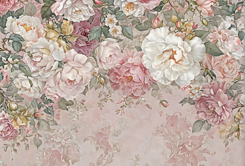 Wallpaper Spring Flowers on Pink Marble Background. Pink Marble ...