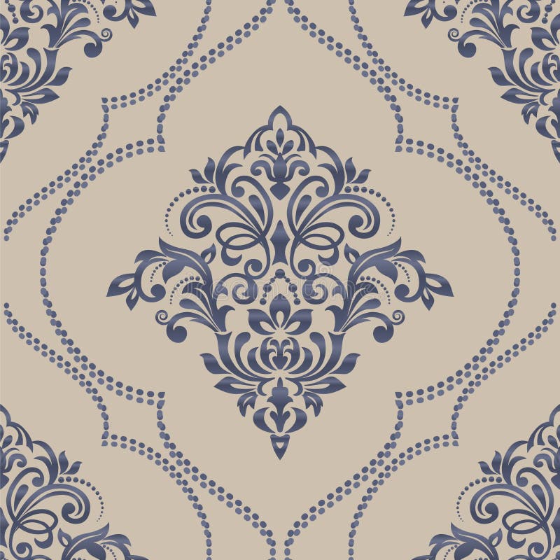 Wallpaper in the Style of Baroque. Seamless Damask Pattern. Vintage Decorative Elements. Vector ...