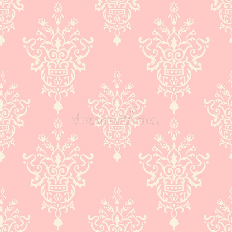 Wallpaper in the Style of Baroque. a Seamless Vector Background. Pink ...