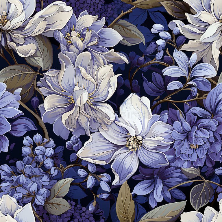 Wallpaper Tilable Pattern of Flowers Stock Photo - Image of frost ...